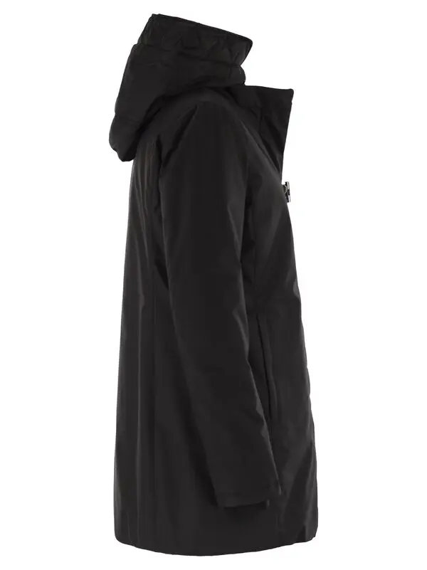 FAY Technical Gabardine Toggle Coat - Black