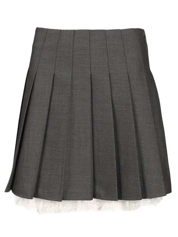 SELF-PORTRAIT Pleated Miniskirt - Gray