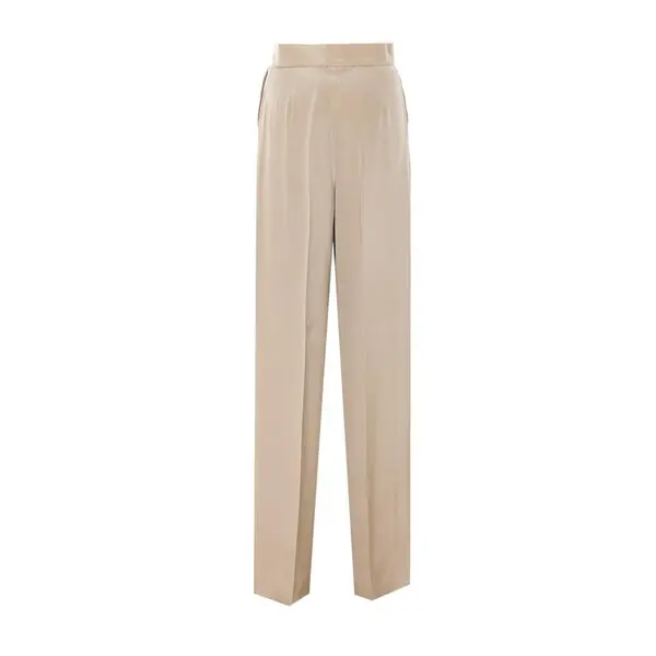 Max Mara Silk Straight-leg Trousers - Cream