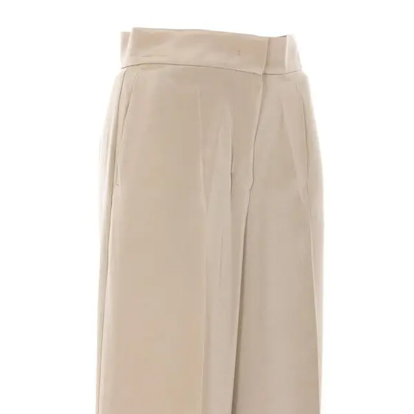 Max Mara Silk Straight-leg Trousers - Cream
