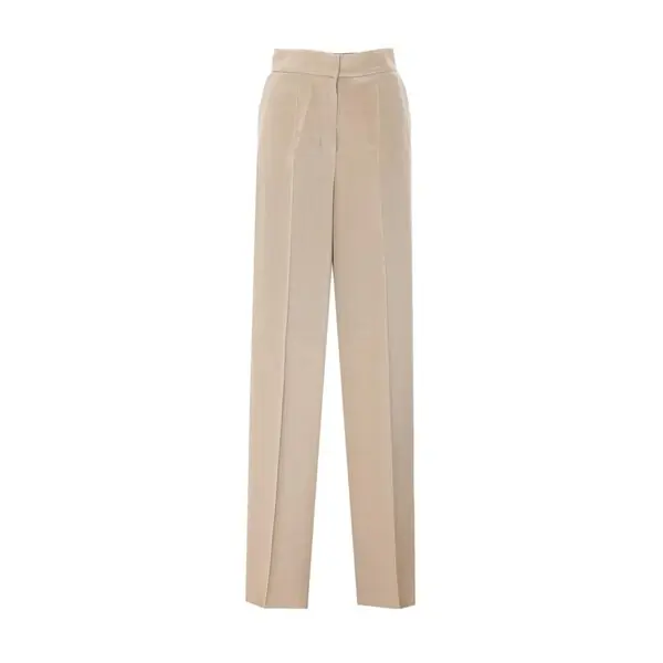 Max Mara Silk Straight-leg Trousers - Cream