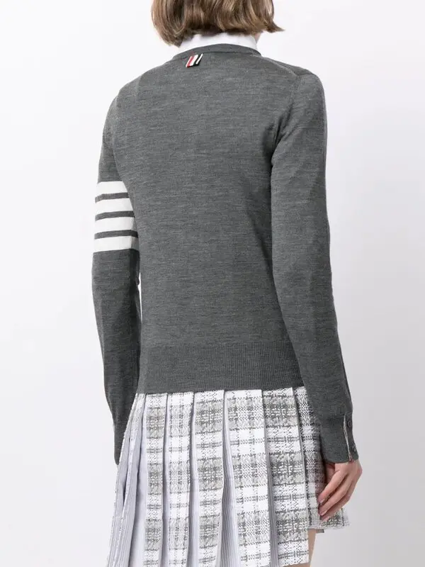Thom Browne Wool 4-bar Relaxed Pullover - Gray