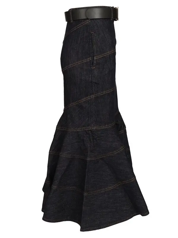 SELF-PORTRAIT Midi Skirt With Belt