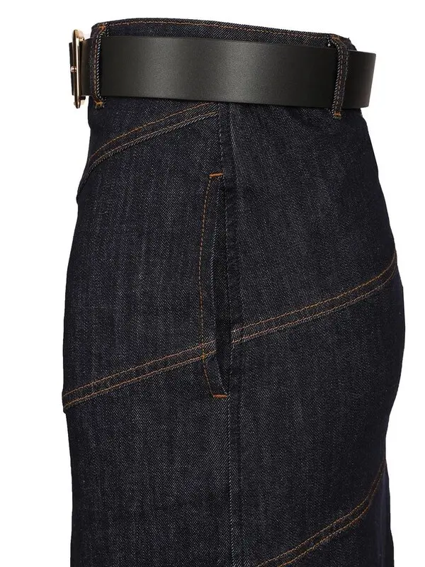 SELF-PORTRAIT Midi Skirt With Belt