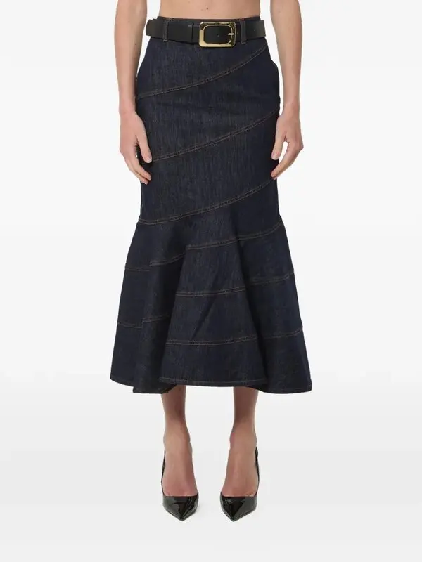 SELF-PORTRAIT Midi Skirt With Belt