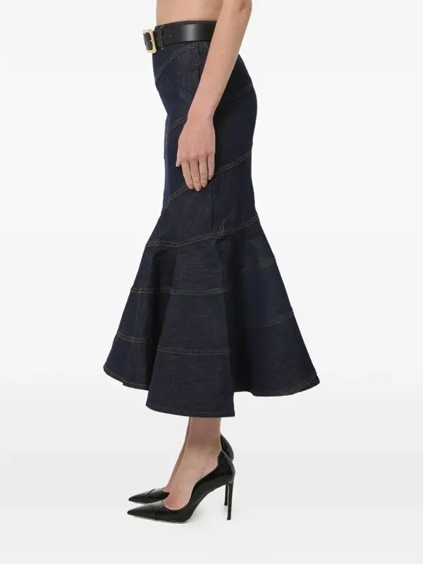 SELF-PORTRAIT Midi Skirt With Belt
