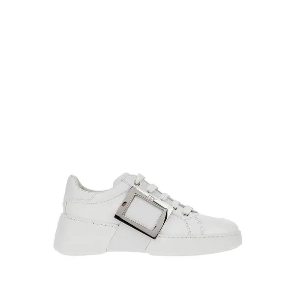 ROGER VIVIER Leather Skate Sneakers - White