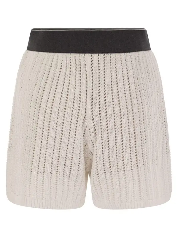 Brunello Cucinelli Cotton Net Knit Shorts