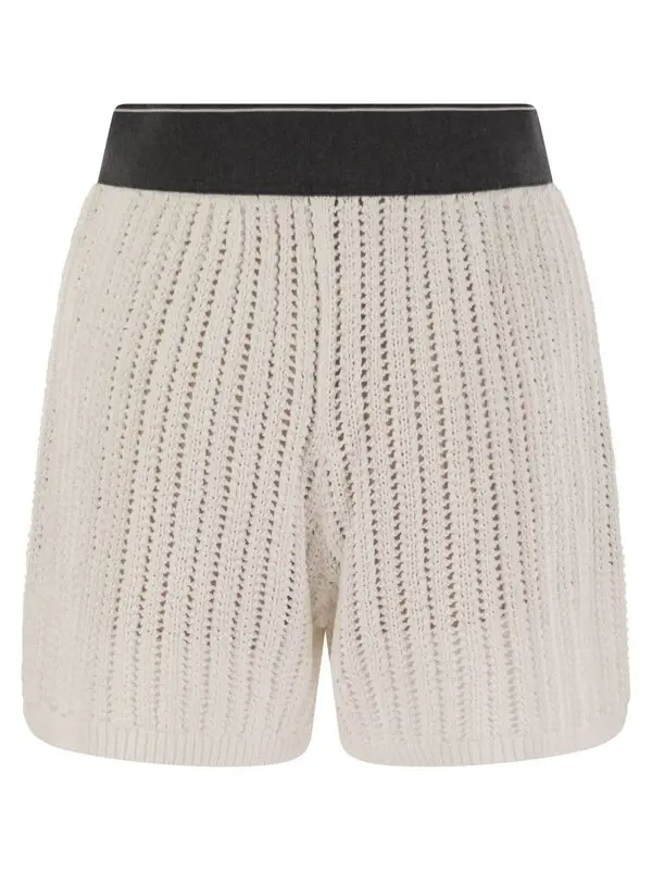 Brunello Cucinelli Cotton Net Knit Shorts
