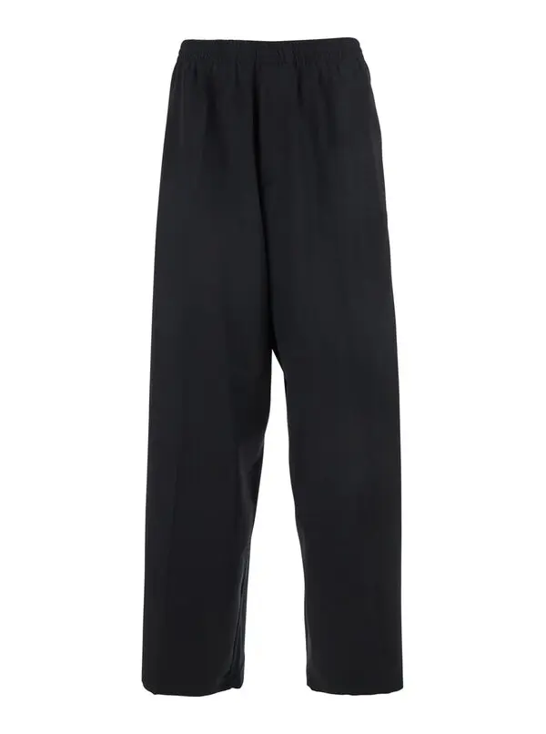 Balenciaga Black Pants With Elastic Waist In Wool