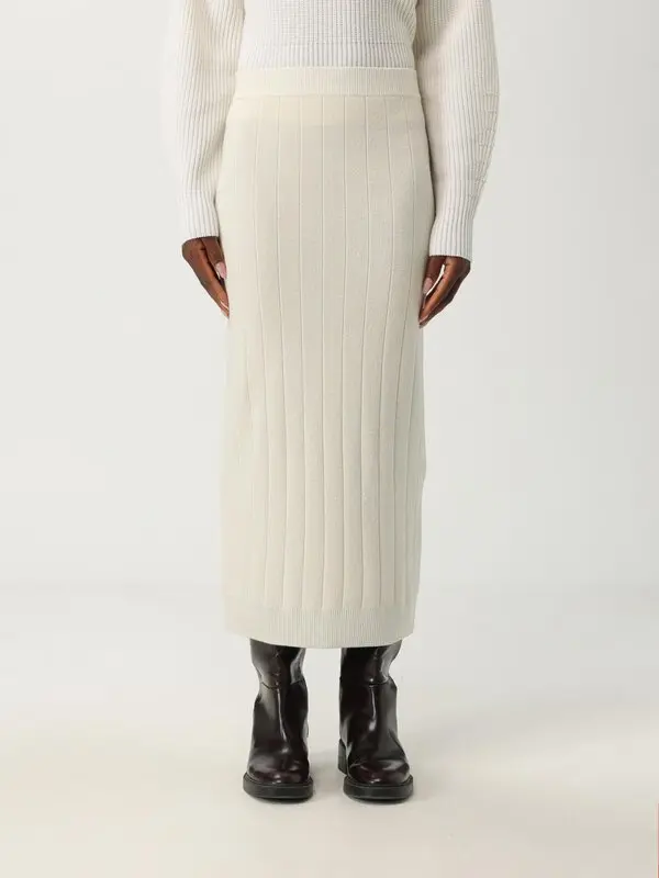 Max Mara Cashmere Midi Skirt - White