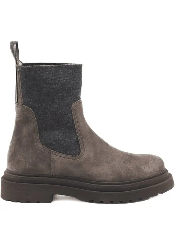 Brunello Cucinelli Suede Chelsea Boots - Brown