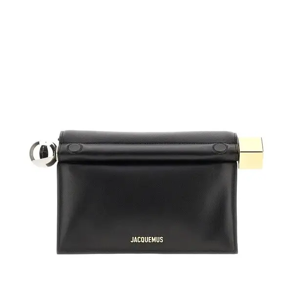 Jacquemus Nappa Leather 'rond Carré Clutch - Black