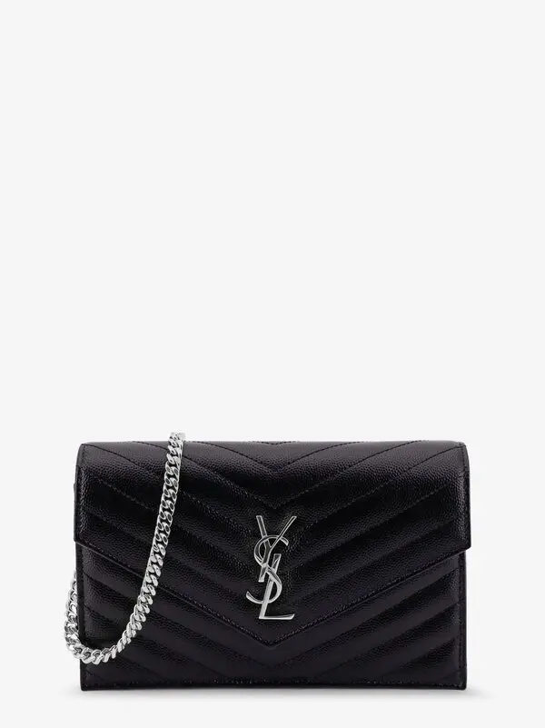Saint Laurent Envelope Leather Wallet Crossbody Bag