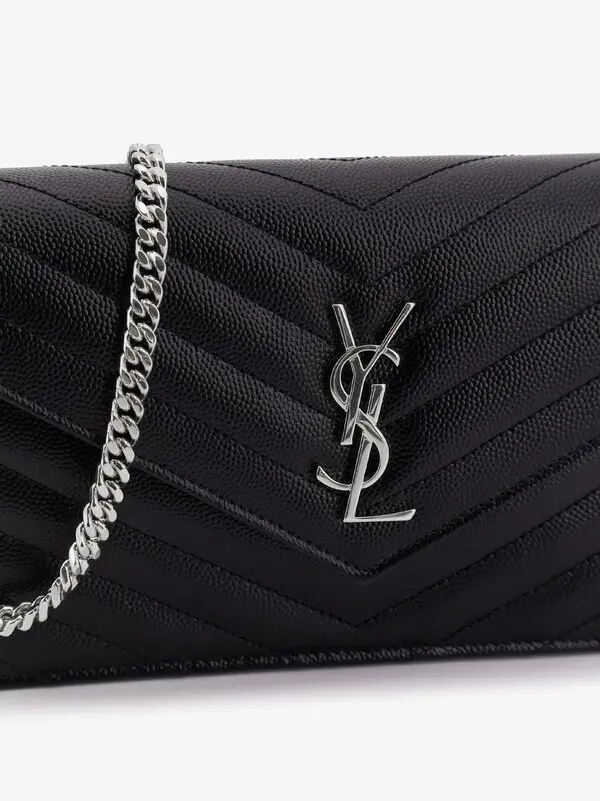 Saint Laurent Envelope Leather Wallet Crossbody Bag