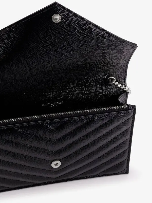 Saint Laurent Envelope Leather Wallet Crossbody Bag