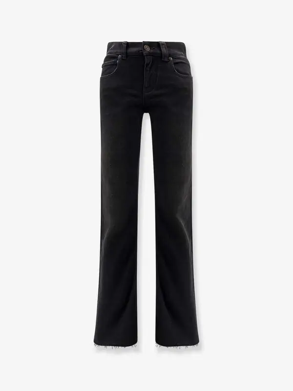 Balenciaga Denim Trousers With Frayed Edges - Multicolor