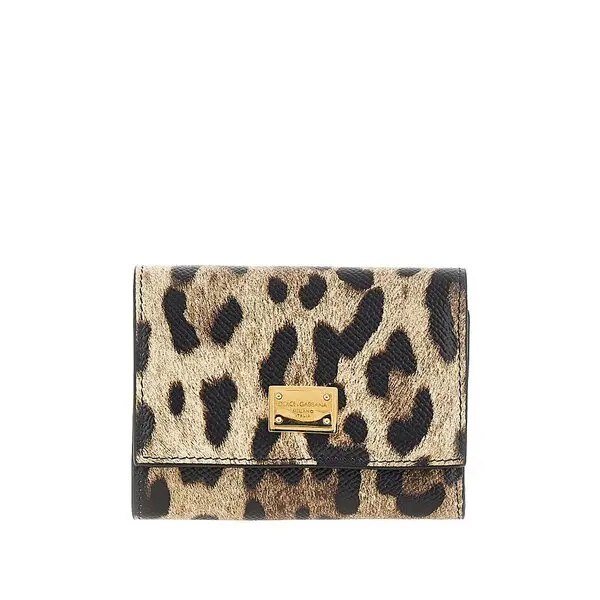 Dolce & Gabbana Leopard-print Leather French Flap Wallet