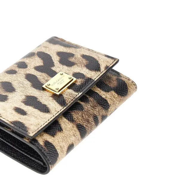 Dolce & Gabbana Leopard-print Leather French Flap Wallet