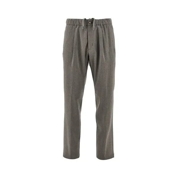 Herno Stretch Liht Wool Pants With Drawstring - Gray