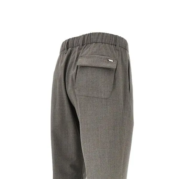 Herno Stretch Liht Wool Pants With Drawstring - Gray
