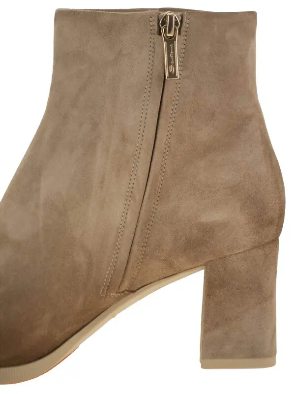 Santoni Mid-heel Suede Ankle Boots