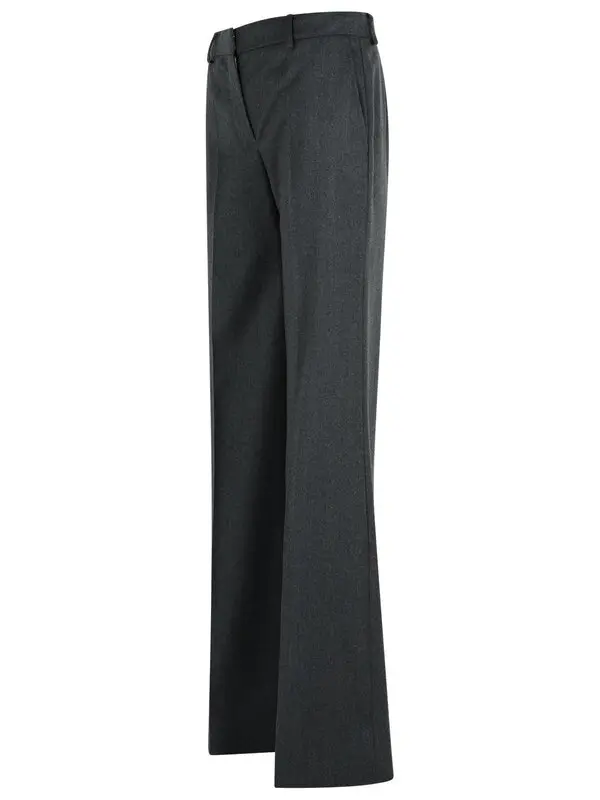 Stella McCartney Flare' Grey Wool Pants Cenere