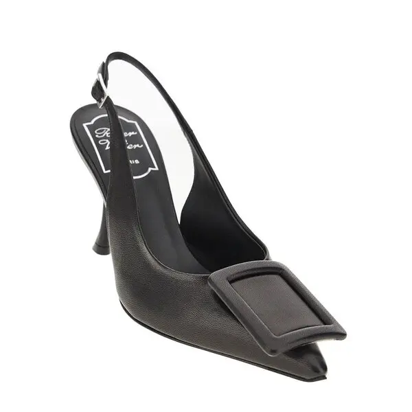ROGER VIVIER Nappa Leather Slingback Pumps - Black