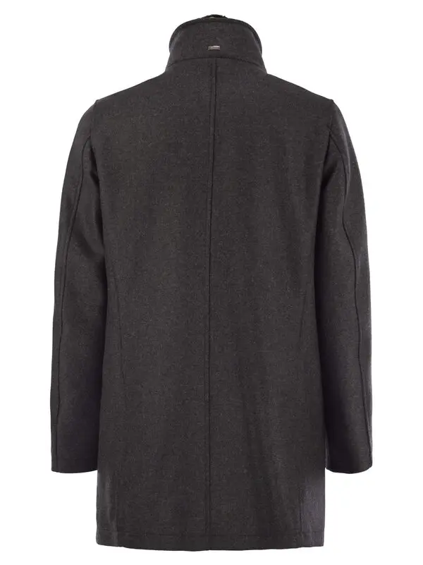 Herno Wool Coat With Detachable Collar