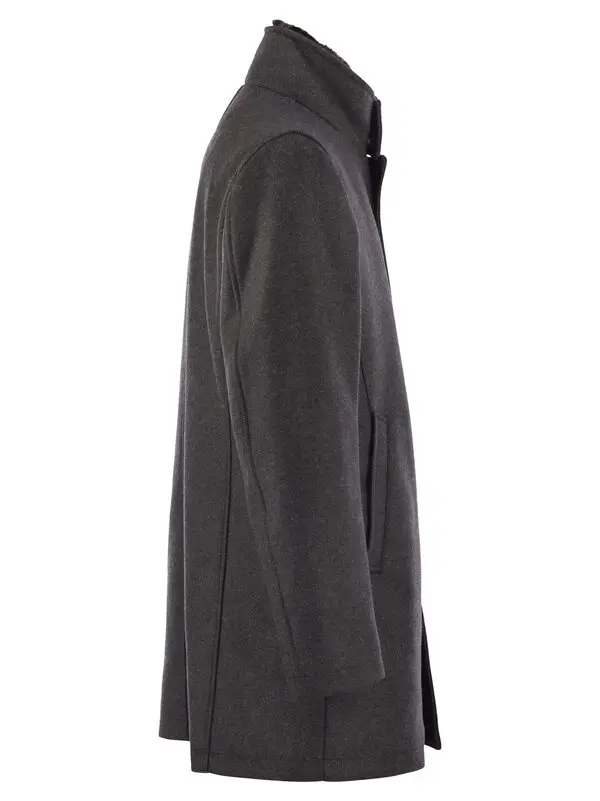 Herno Wool Coat With Detachable Collar