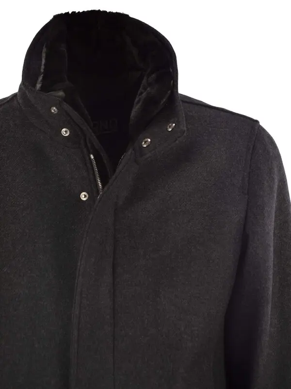 Herno Wool Coat With Detachable Collar