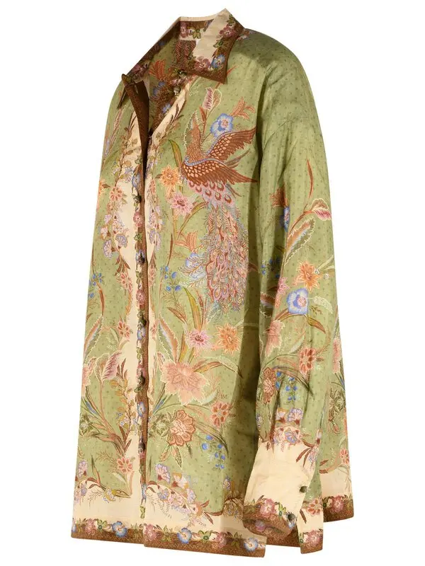 Zimmermann Indra' Khaki Silk Shirt - Green