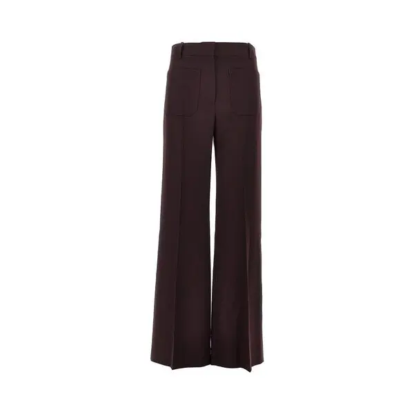 Victoria Beckham Alina Wool Flannel Pants - Red