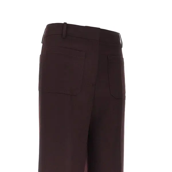 Victoria Beckham Alina Wool Flannel Pants - Red