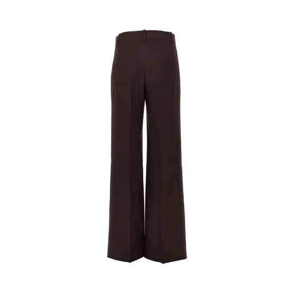 Victoria Beckham Alina Wool Flannel Pants - Red