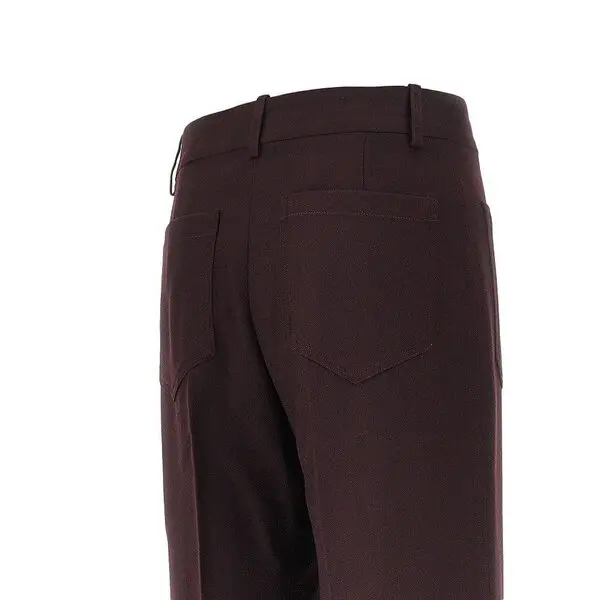 Victoria Beckham Alina Wool Flannel Pants - Red