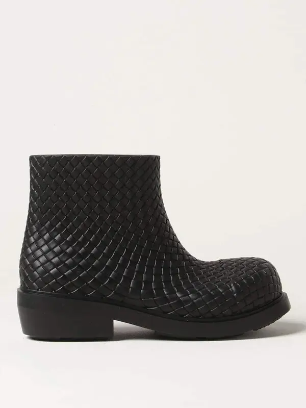 Bottega Veneta Fireman Ankle Boots In Woven Rubber