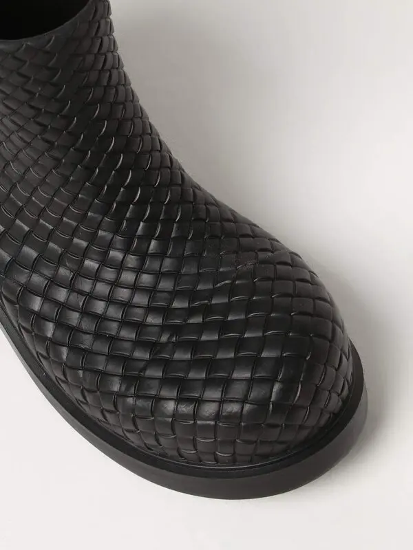 Bottega Veneta Fireman Ankle Boots In Woven Rubber