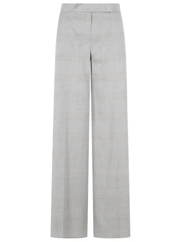 Max Mara Netto' Olive Prince Of Wales Wool Pants - Green