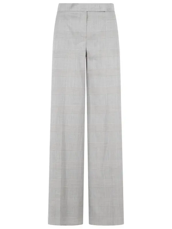 Max Mara Netto' Olive Prince Of Wales Wool Pants - Green