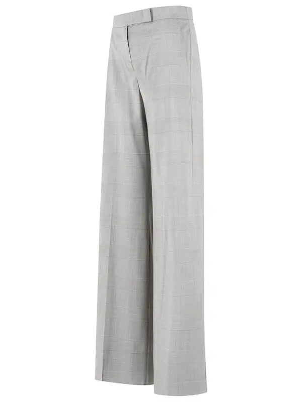 Max Mara Prince Of Wales Wool Trousers - Green