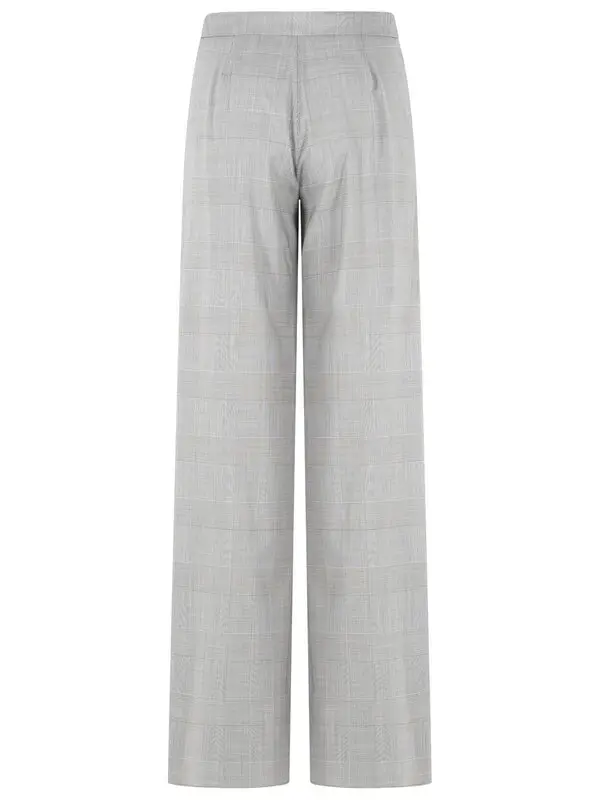 Max Mara Prince Of Wales Wool Trousers - Green