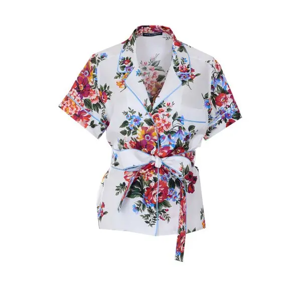 Dolce & Gabbana Flower Bouquet-print Twill Vanity Shirt - Multicolor