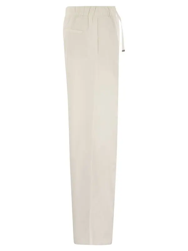 Herno Resort Cotton Trousers With Drawstring