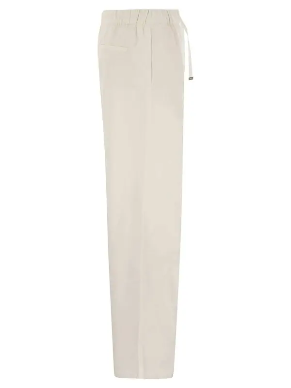 Herno Cotton Drawstring Trousers - White