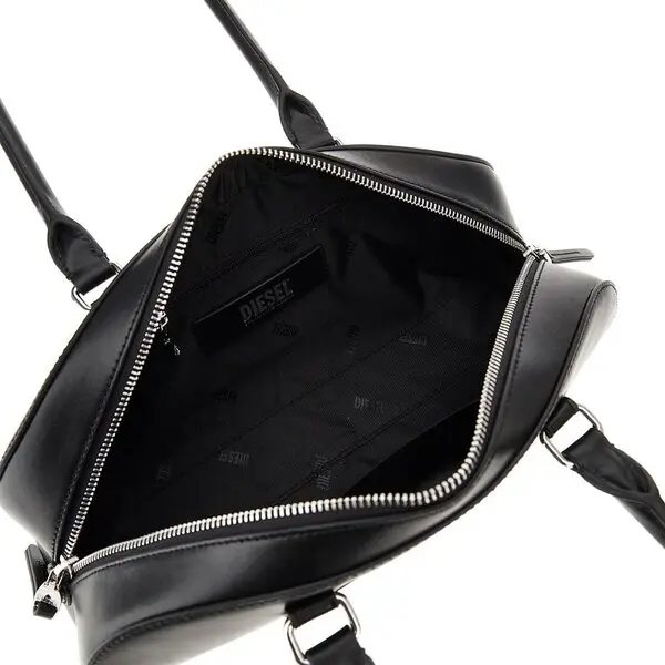 DIESEL® 1dr Dome Leather Bowling Bag - Black