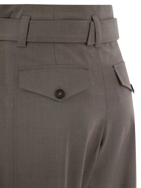 Brunello Cucinelli Tropical Wool Utility Trousers - Multicolor