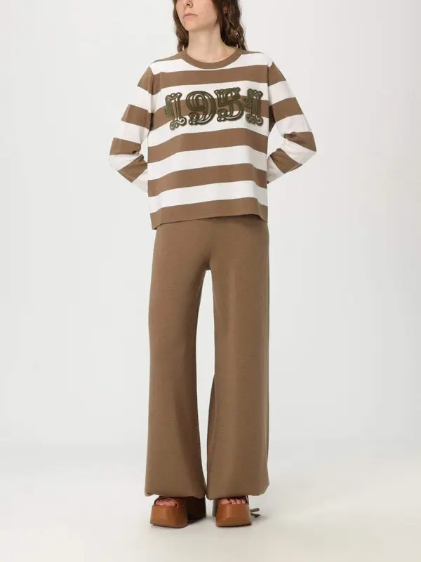 Max Mara Striped Virgin Wool Pullover - Brown