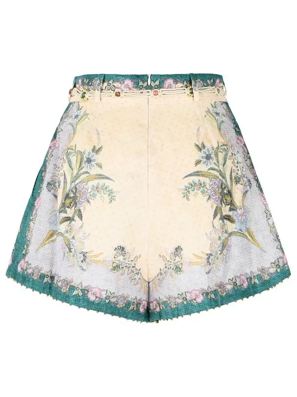 Zimmermann Indra Tuck Linen Shorts - Cream