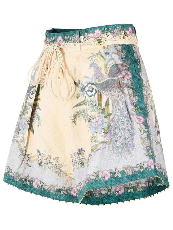 Zimmermann Indra Tuck Linen Shorts - Cream